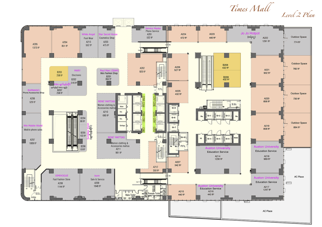Times Mall Floor Plan - Times City | The Most Luxurious Complex in Yangon